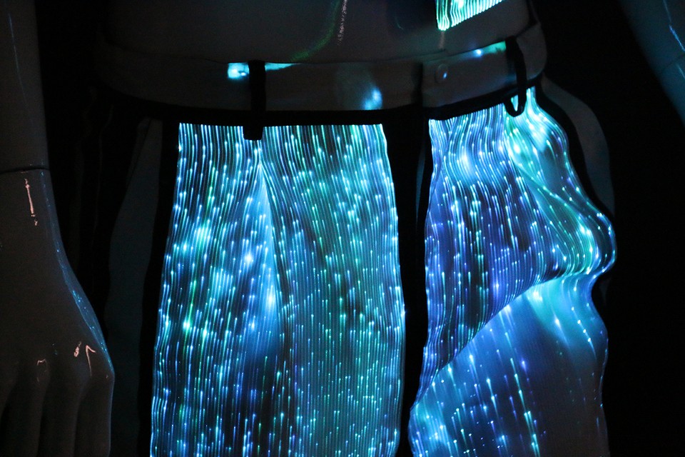 Mens Fiber Optic Light up Clothing RGB LED Shorts Hip Hop Pants for ...