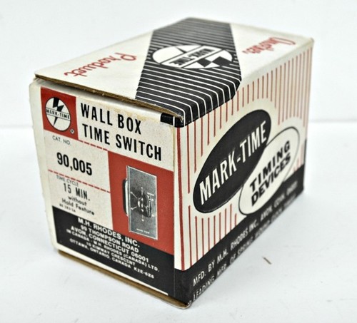 M H RHODES Wall Box TIMER Switch NEW 15 Minute Mark-Time HEATER FAN ...