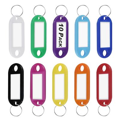 10 Pcs Key Ring Tags with Labels for Pets Bags Clothes Drawers Luggage ...