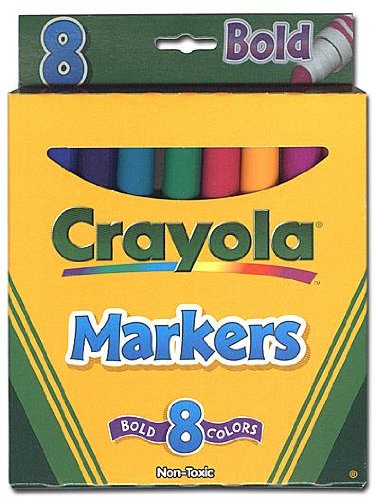 Crayola 587732 Non-washable Markers Broad Point Bold Colors 8-set for ...