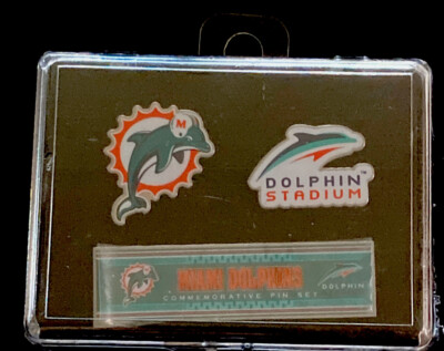 Miami Dolphins Commemorative Pin Set Dolphin Stadium New in Package 3 ...