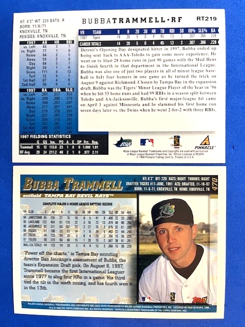 Bubba Trammell 1998 Score Rookies and Traded & 1998 Topps - Devil Rays ...