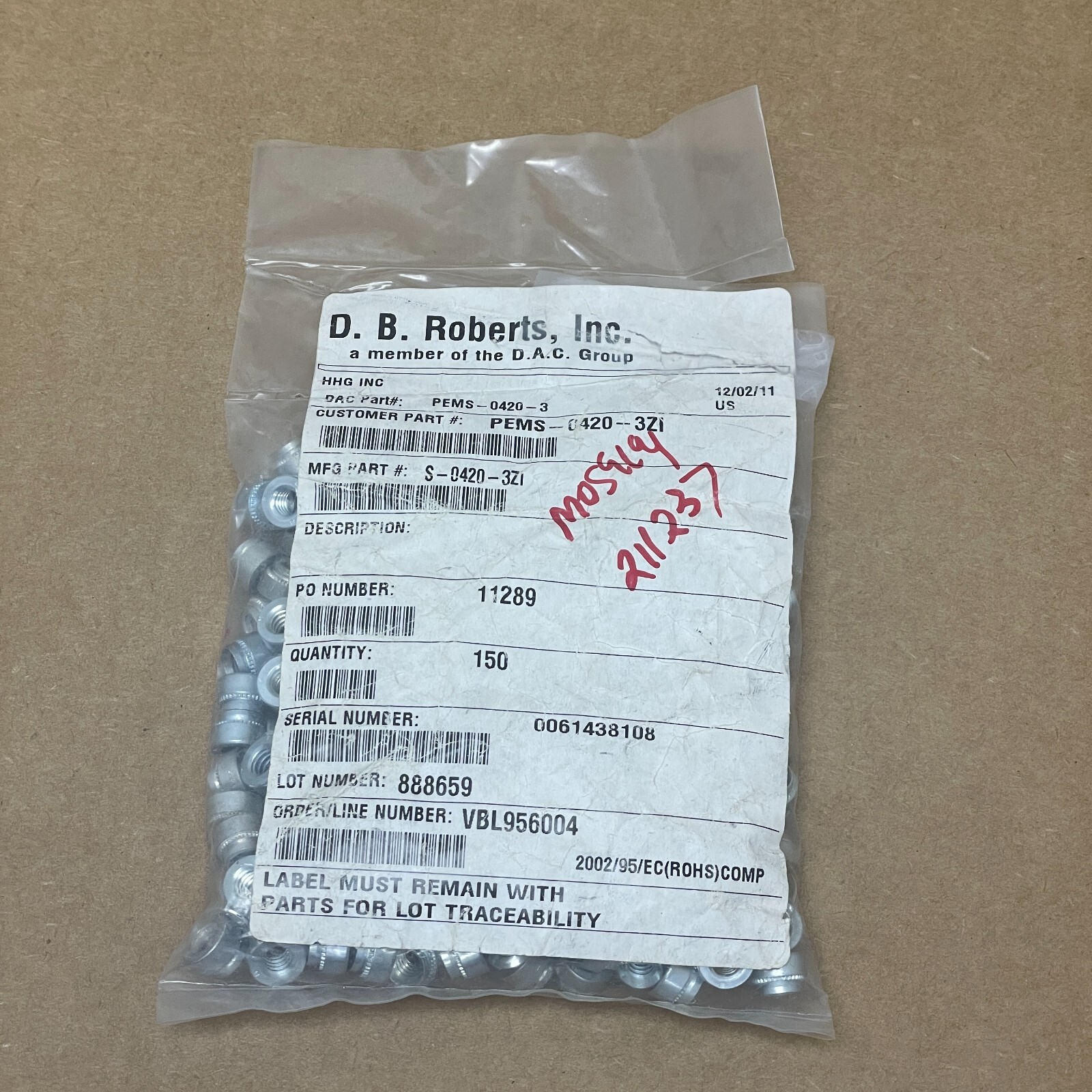 PEM S-0420-3ZI SELF-CLINCHING NUTS | APPROX. 150 PCS. | eBay