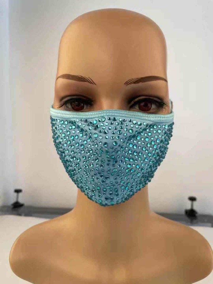 Rhinestone Face Mask Bling Crystal Mask Reusable Washable With Filter ...
