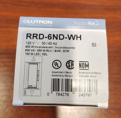 Lutron RRD-6ND-WH LED Dimmer - White | eBay