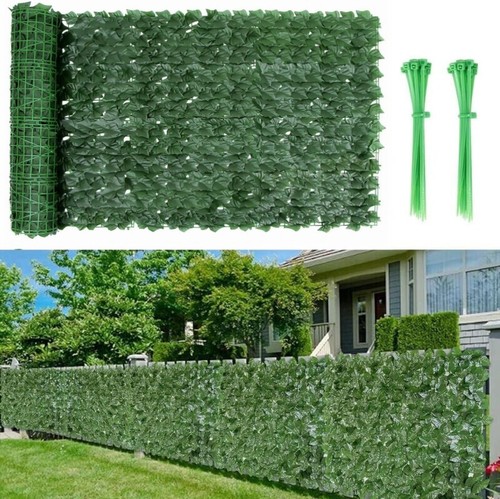 30M Artificial Hedge Fake Ivy Leaf Garden Fence Roll Privacy Screening ...