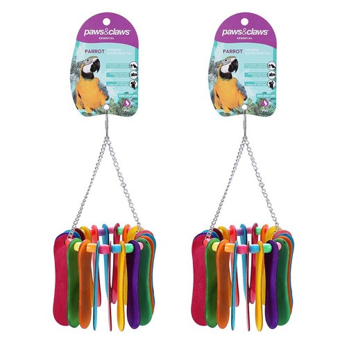 2x Paws & Claws Pet/Bird Parrot 20x10cm Rainbow Popsicle Interactive ...