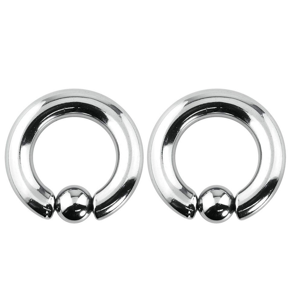 Pair of Captive Ring Made of Surgical Steel Multiple Gauges ans Sizes ...