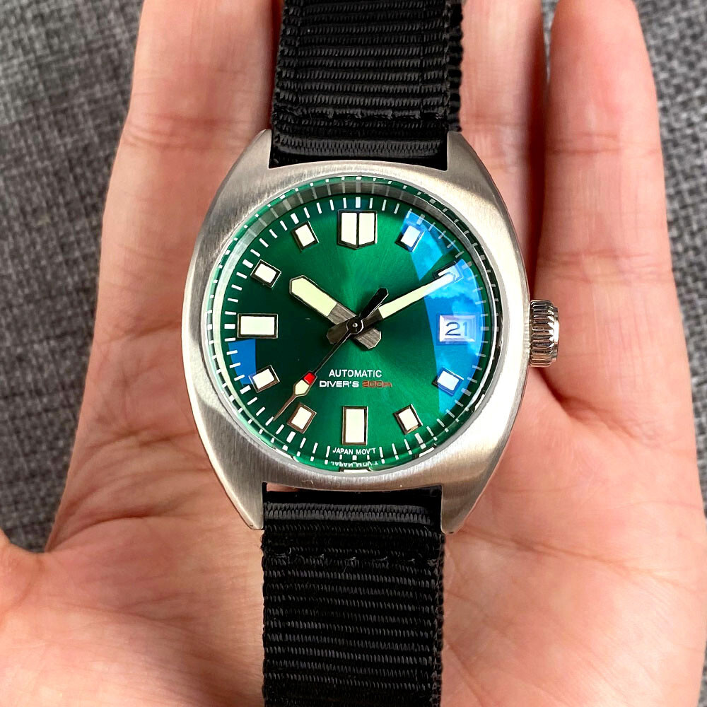 20ATM Military 36mm Tandorio Green Dial Sapphire Glass NH35 Automatic ...