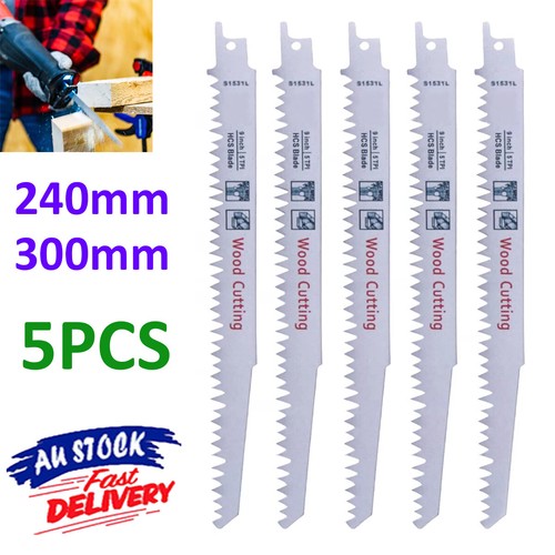 5 Piece 9" 12" Inch Wood Pruning Reciprocating Saw Blade Set, 5TPI ...