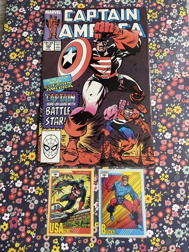 CAPTAIN AMERICA #349 US AGENT FLAG SMASHER RON FRENZ MILGROM COVER 1989 ...