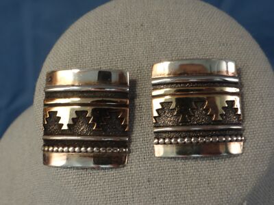 Vintage Thomas Singer Navajo gold over Sterling earrings | eBay