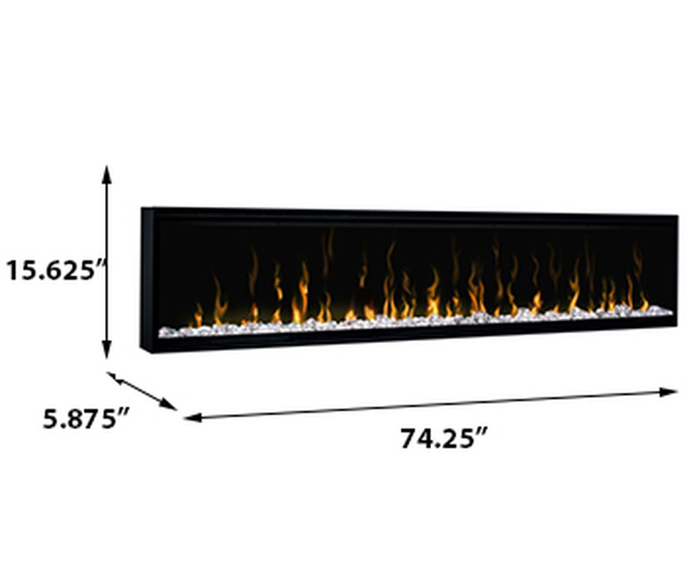 Dimplex XLF74 74" 120/240V Built-In Electric Fireplace -Linear LED ...