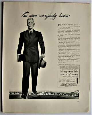 Metropolitan Life Insurance Company Ad 1939 | eBay
