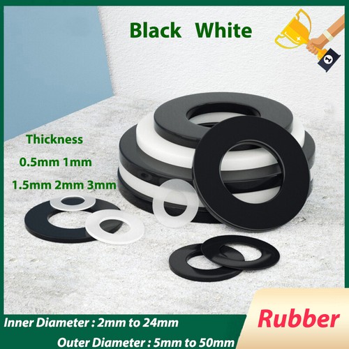 Rubber Gasket Washers Nylon Insulation Flat Round Rings Spacer 2-24mm ...