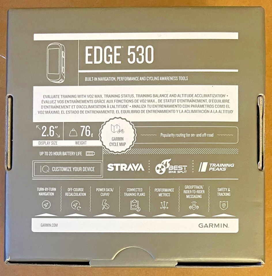 Garmin Edge 530 Performance GPS Bicycling Computer 010-02060-00 - NEW ...