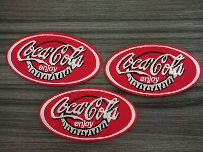 3 pcs CoCA CoLA Coke Enjoy Patch Embroidered Iron or Sew on Coat Jacket ...