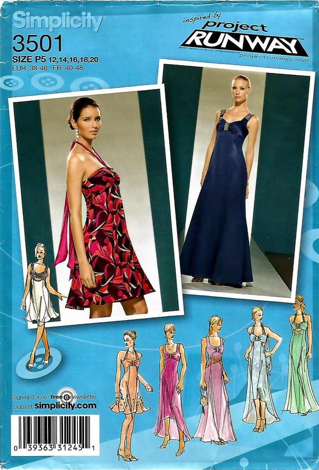 Simplicity Project Runway Sewing Pattern Misses/Juniors/Womens Sizes U ...