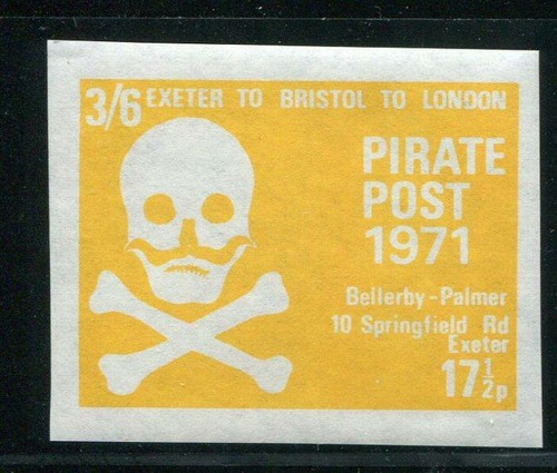 Exeter to Bristol Pirate Post 1971 Local Reklamemarke Poster Stamp | eBay
