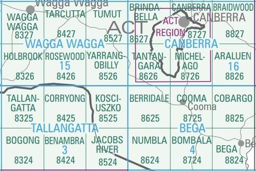 NATMAP - Kosciuszko 8525 100K Topographical Map - 3rd Edition ...