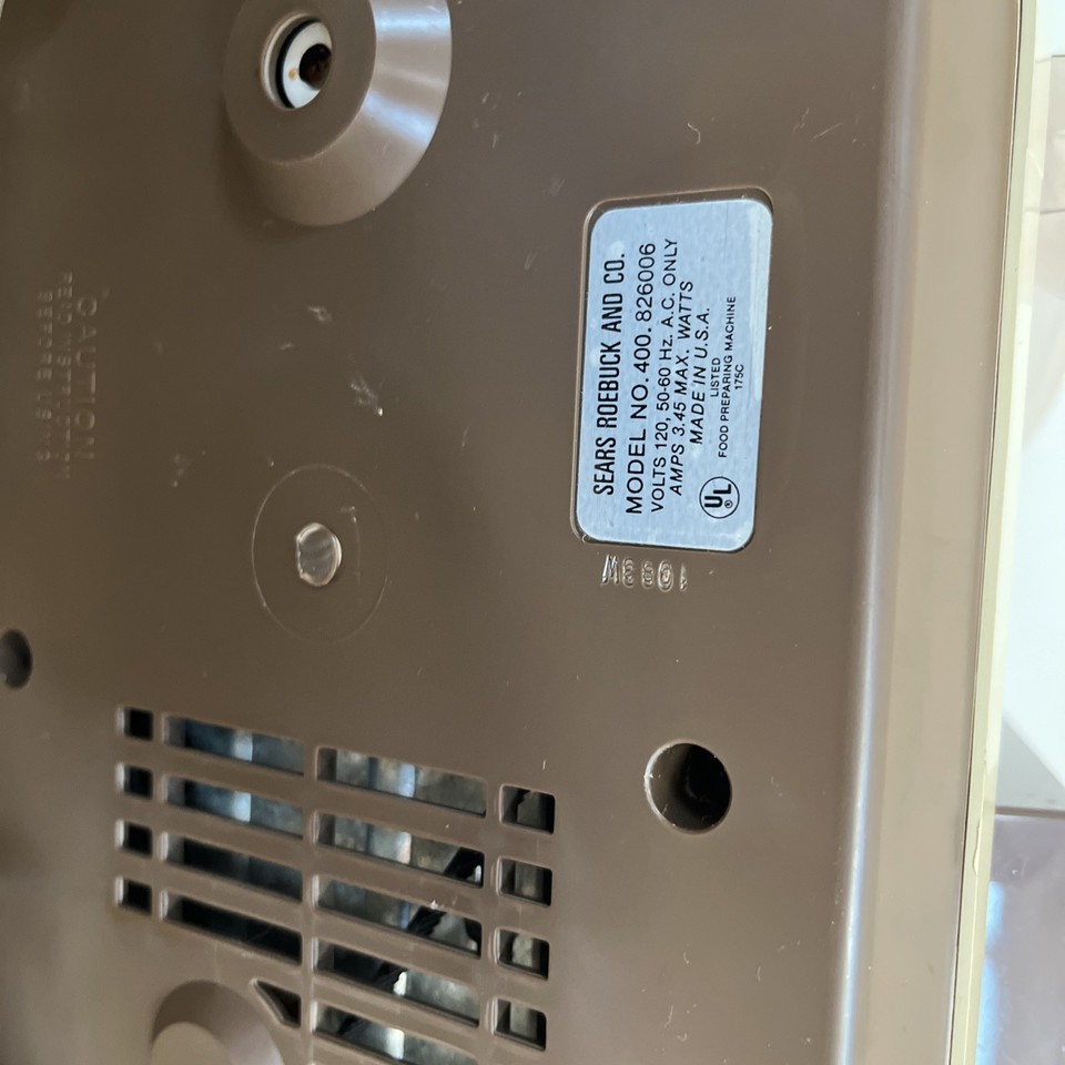 Vintage Sears Counter Craft Food Processor 7 Speed w/Accessories ...