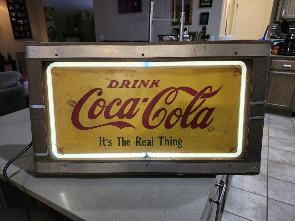 Rare COCA-COLA reverse Painted Backlit Neon Advertising Sign | eBay