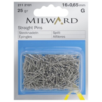 Milward Sewing Pins 16mm Straight Silver 2112101 | eBay UK