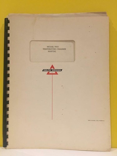 Delta Design Model 3900 Temperature Chamber Manual | eBay