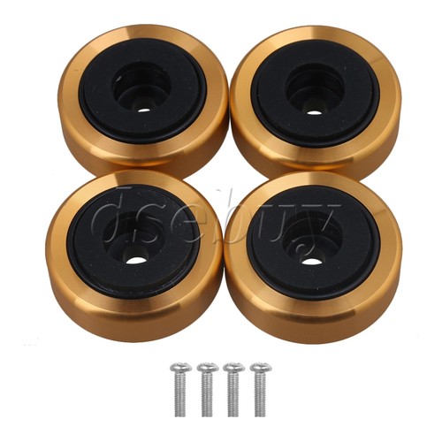 4PCS Gold Aluminum Plastic Isolation Feet Pad for Audio Speakers 3x1 ...
