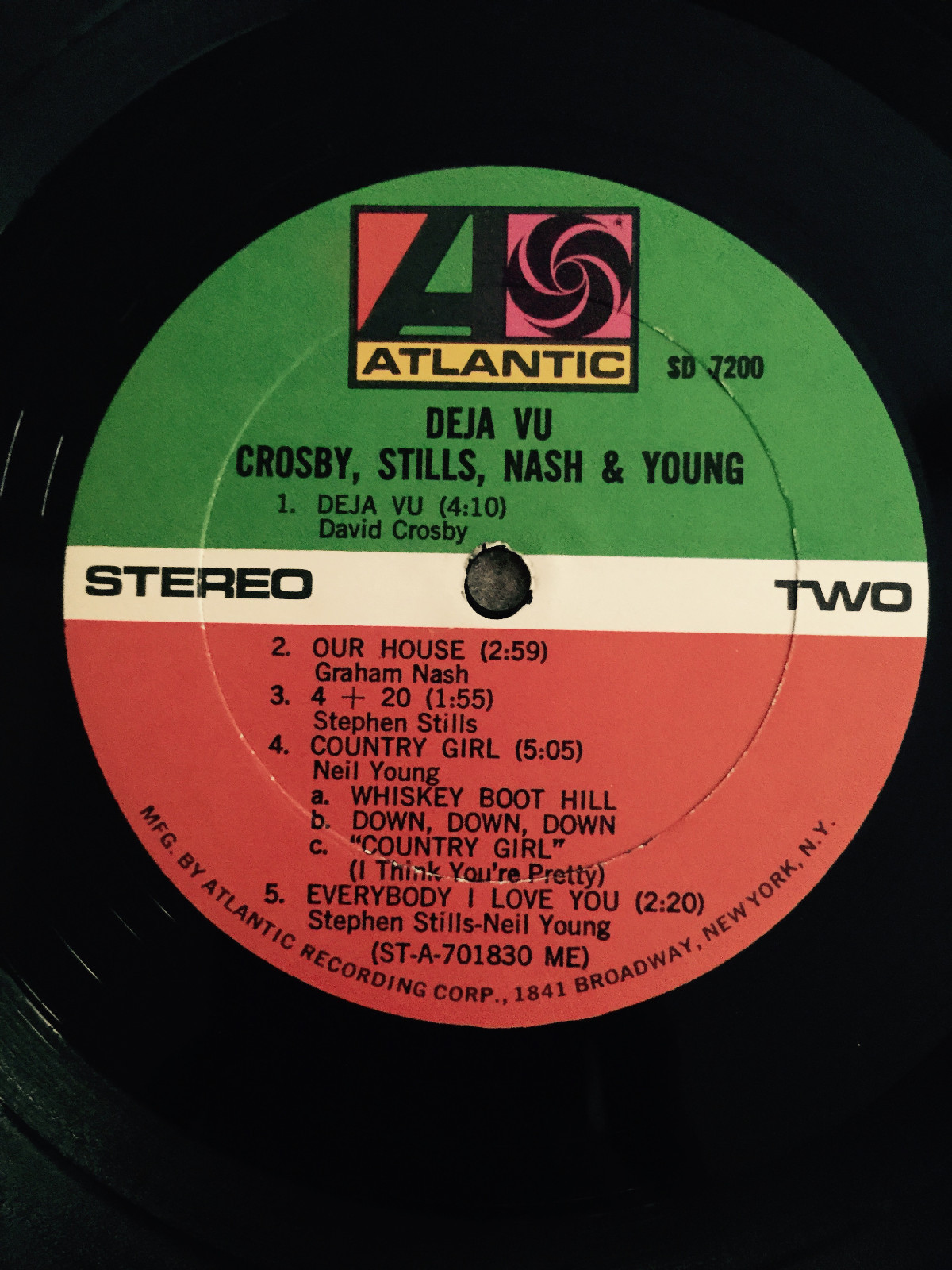 Crosby Stills Nash & Young Deja Vu SD 7209 Atlantic Record LP 12" 1970 ...