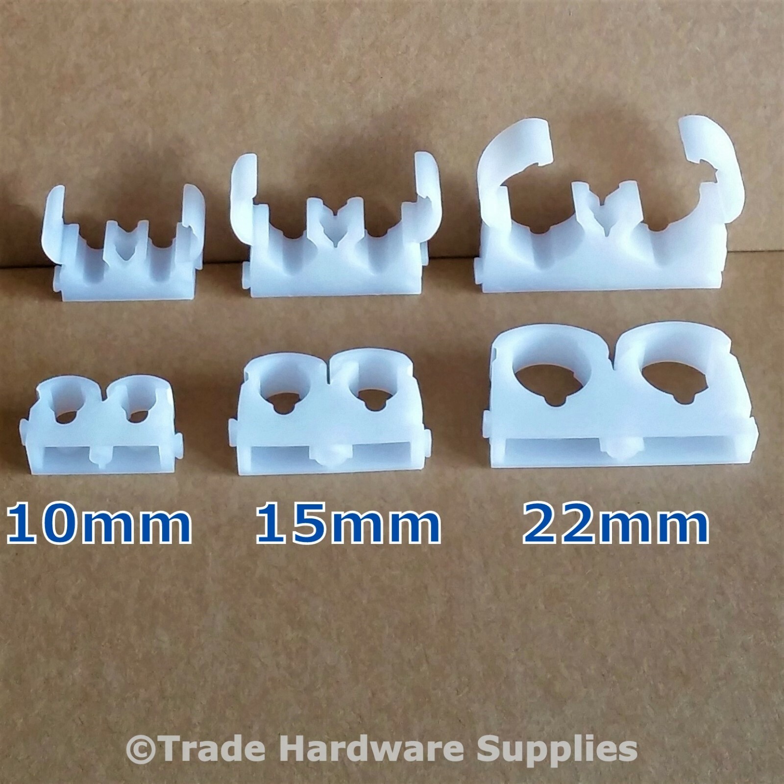 Hinged Pipe Clips Clip Lock 15mm, 22mm Double | eBay