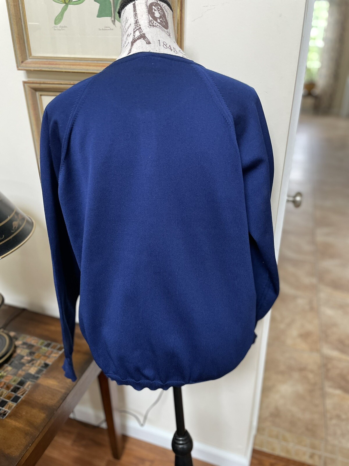 Silan Trevira 2000 Italy 1960s Retro Blue Cardigan S… - Gem