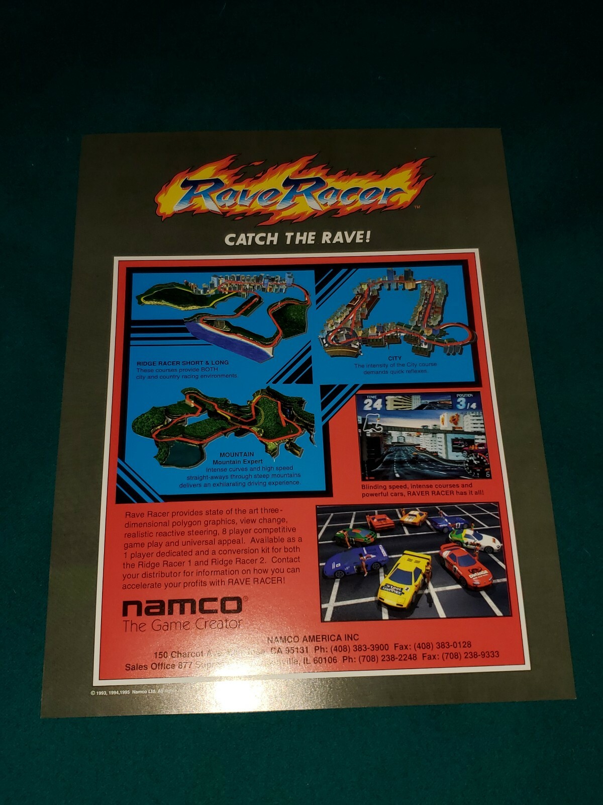 Rave Racer Arcade Flyer NAMCO RIDGE RACER RARE FREE SHIPPING | eBay
