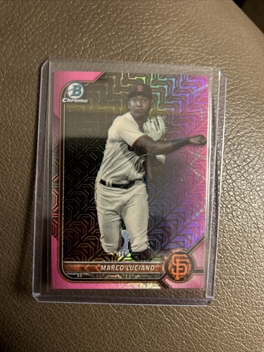 2022 Bowman Chrome #BCP-247 Marco Luciano Mega Box Pink Mojo Refractor ...