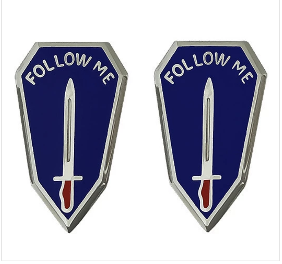GENUINE U.S. ARMY CREST: INFANTRY CENTER AND INFANTRY SCHOOL - FOLLOW ...