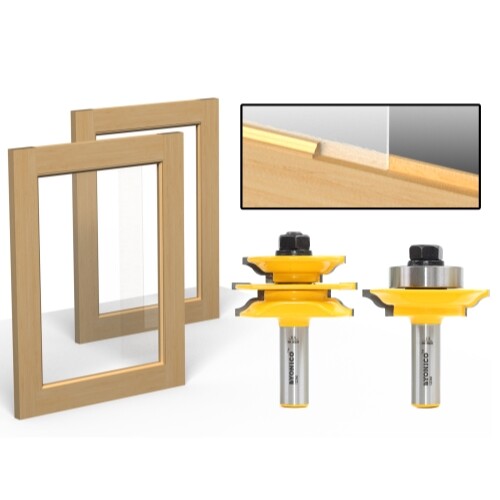 Ogee 2 Bit Glass Door Rail and Stile Router Bit Set - 1/2" Shank ...