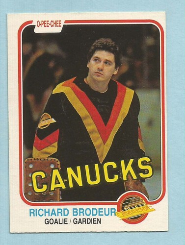 1981-82 OPC O-Pee-Chee Hockey Richard Brodeur #331 Goalie Vancouver ...
