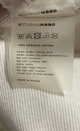 Studio R330 Mens White Graphic Cotton Long Sleeve Pullover Hoodie Size ...