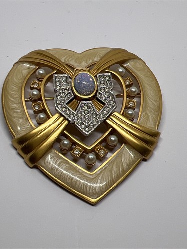 Vintage Elizabeth Taylor For Avon Heart Of Hollywood Brooch Pin Signed ...