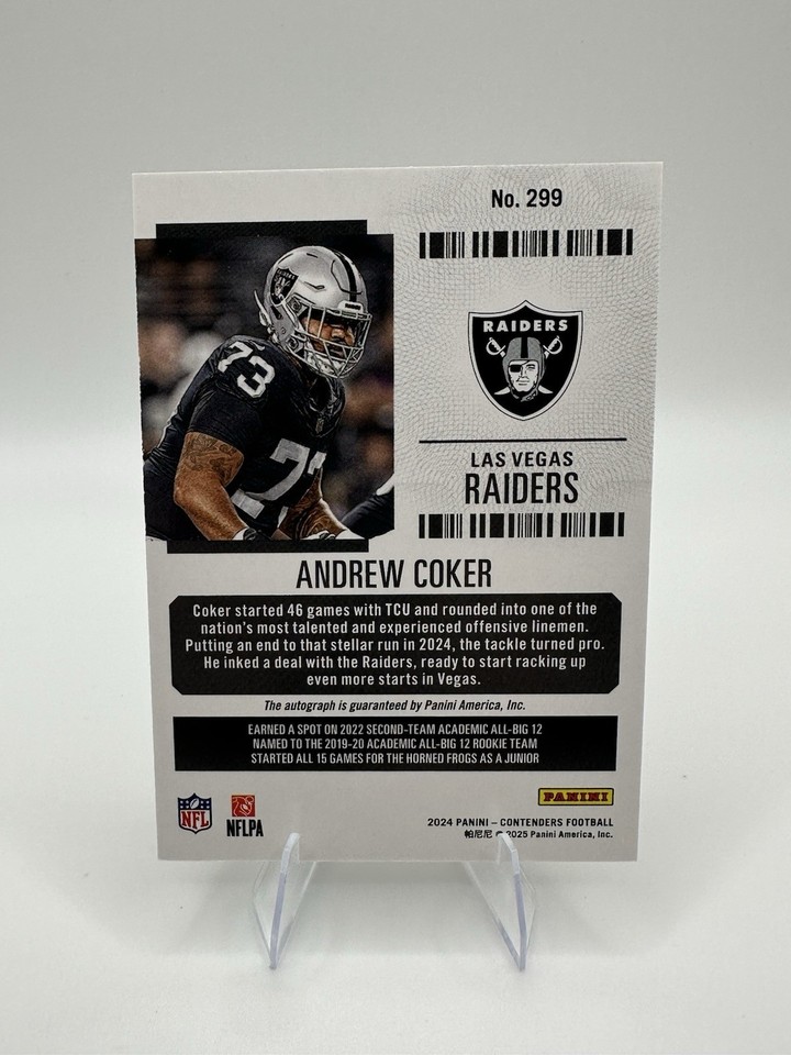 2024 Panini Contenders - Rookie Ticket Autograph #299 Andrew Coker (AU ...