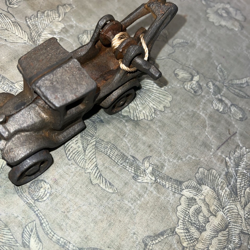 Vintage Cast Iron WRECKER TOW TRUCK Working Crank Wench 5.5" black | eBay