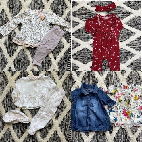 Baby Clothing Set with Floral and Denim Pieces size 3-6 mo fall winter ...