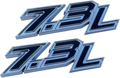 2pcs 7.3L Emblems Turbo Diesl Side Fender Badge Nameplate Liter Enigne ...
