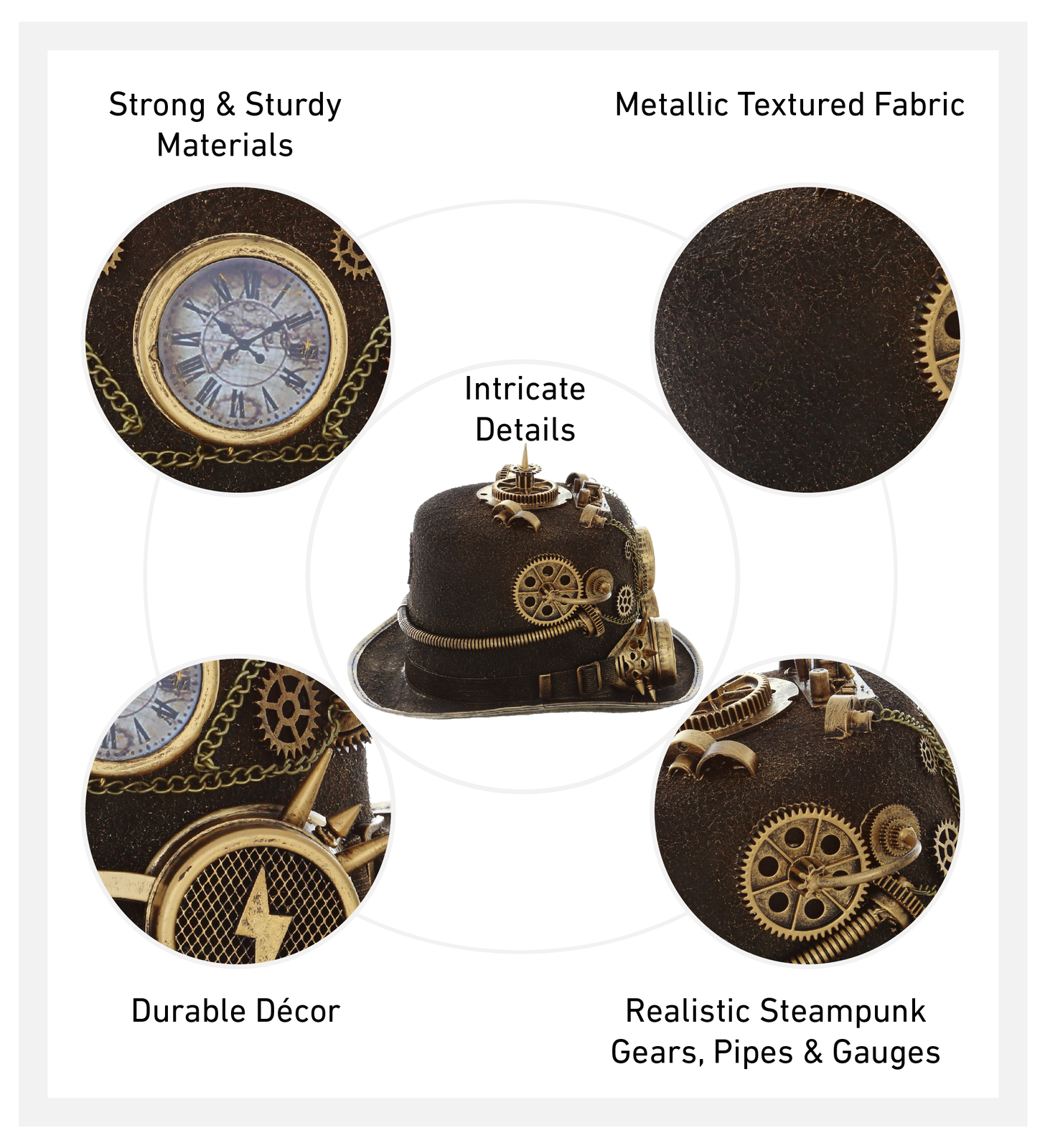 STEAMPUNK - METALLIC SCIENTIST TIME TRAVELER TOP HAT - GOLD | eBay