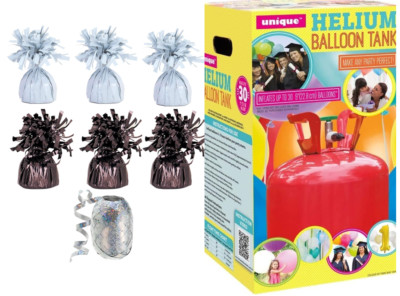 Small Helium gas for balloon supplied with 6 x White & Black weight ...