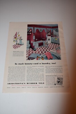 Vintage 1954 Armstrong Rubber Tile Ad | eBay
