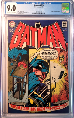 1970 Batman 220 CGC 9.0 Classic Neal Adams Cover. | eBay