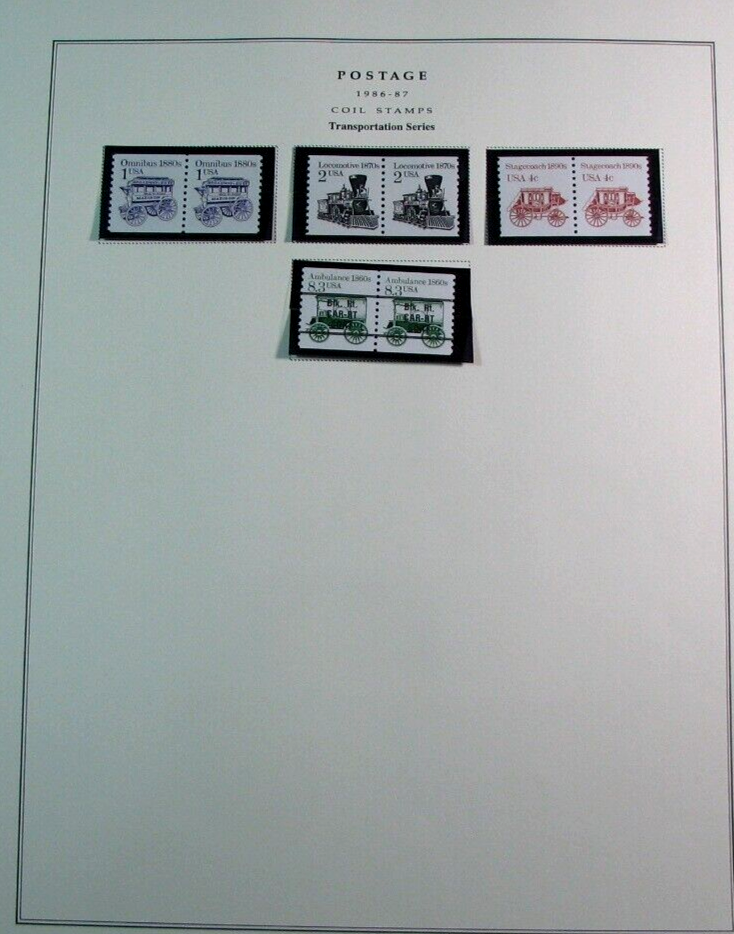 US Stamp Album Page Scott# 2225 & Etc. Transportation Series 1986-88 ...