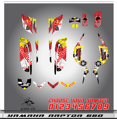 YAMAHA RAPTOR 660 660R FULL GRAPHICS DECALS STICKERS KIT ATV | eBay