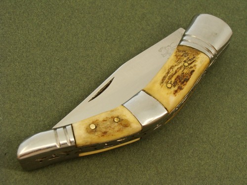 BIG TROPHY STAG SPANISH NAVAJA SLIPJOINT FOLDING HUNTER JACK POCKET ...